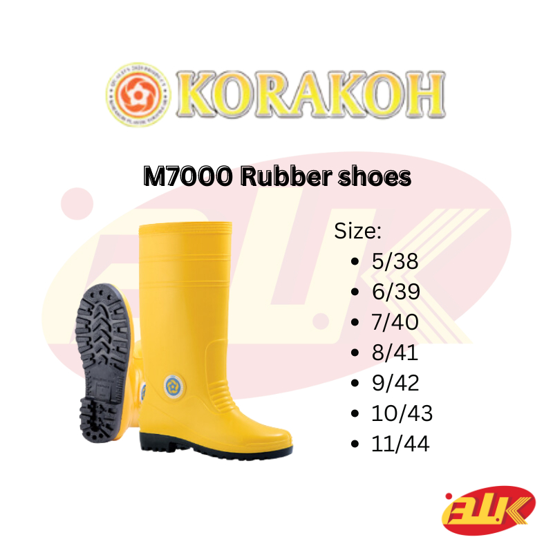Korakoh M7000 รองเท้ายาง / บูทยางนิรภัย / Kasut kebun getah | Shopee ...