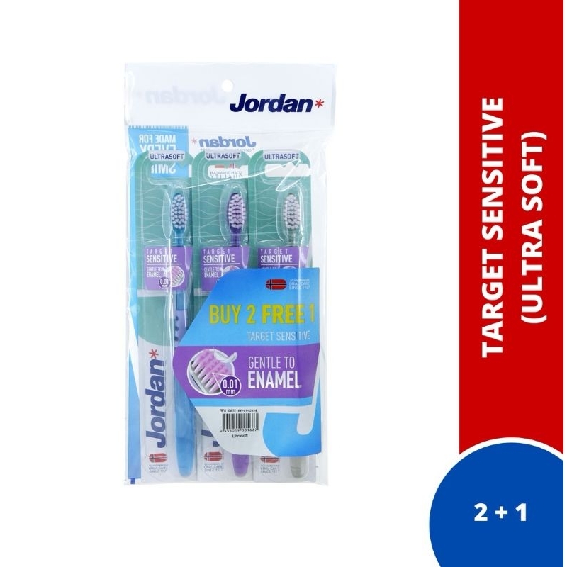 Jordan Target Sensitive แปรงสีฟัน Multipack 2+1 [นุ่มพิเศษ] | Shopee ...