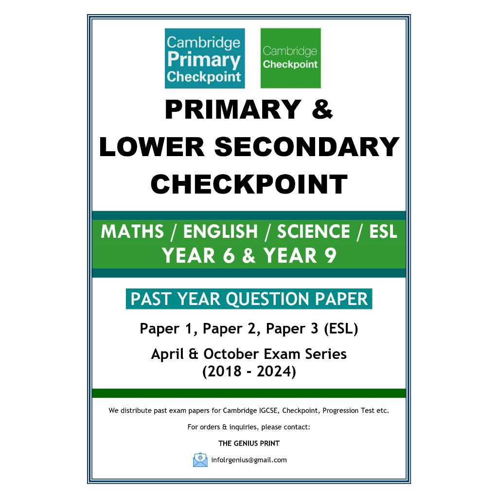 กระดาษสอบจดสิทธิบัตร Cambridge Checkpoint (หลัก Y6 & Lower Sec Y9 ...