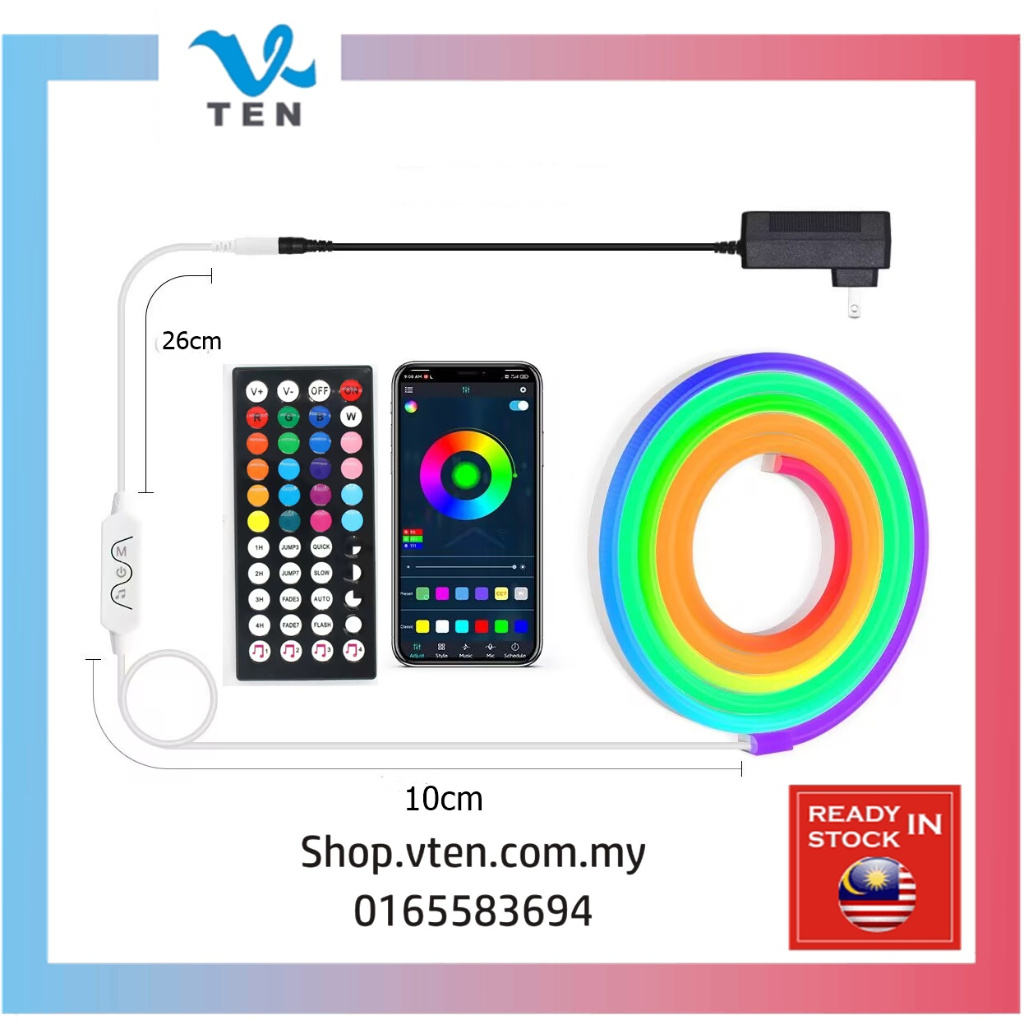 บลูทูธ 5M กันน้ํา DC24V RGB Magic Color Running Neon Light Dream Color ...