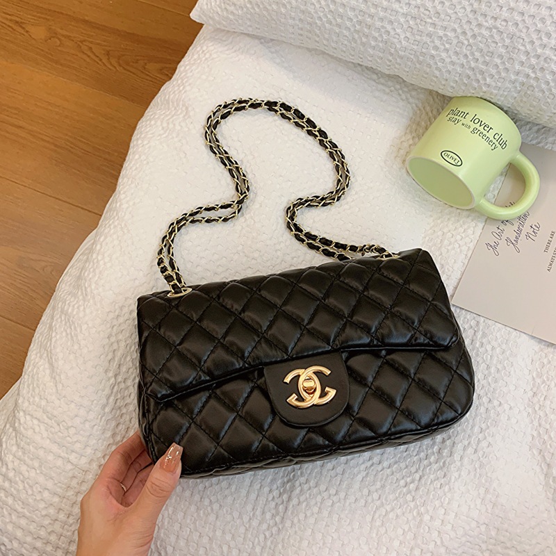 กระเป๋า Casual Plain Cushion Chain Lozenge Bag สําหรับผู้หญิง,Tas ...