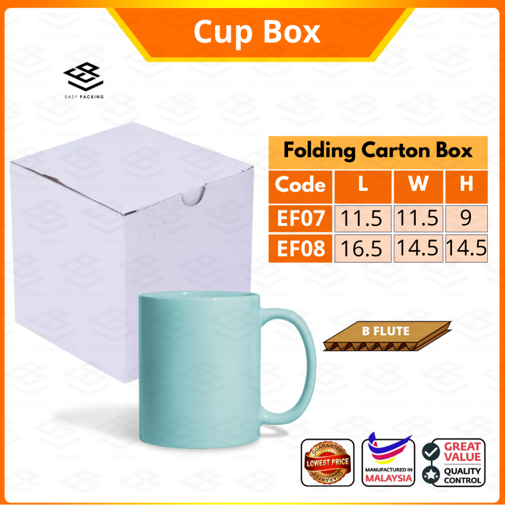 ( กล่องถ้วย ) กล่องกระดาษบรรจุภัณฑ์ สีขาว Kotak - B Flute | Shopee Thailand