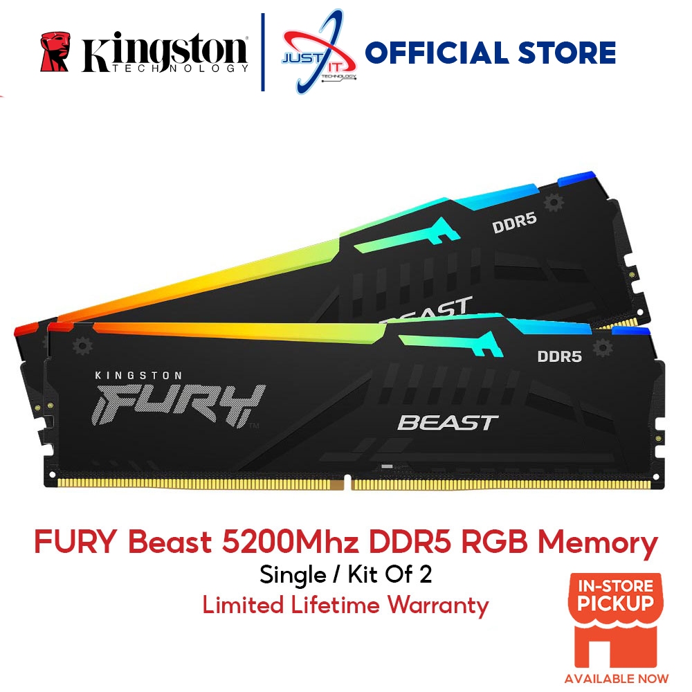 Kingston Fury Beast RGB BLACK/WHITE 16GB / 32GB (2 x 16GB) DDR5 5200MHz ...