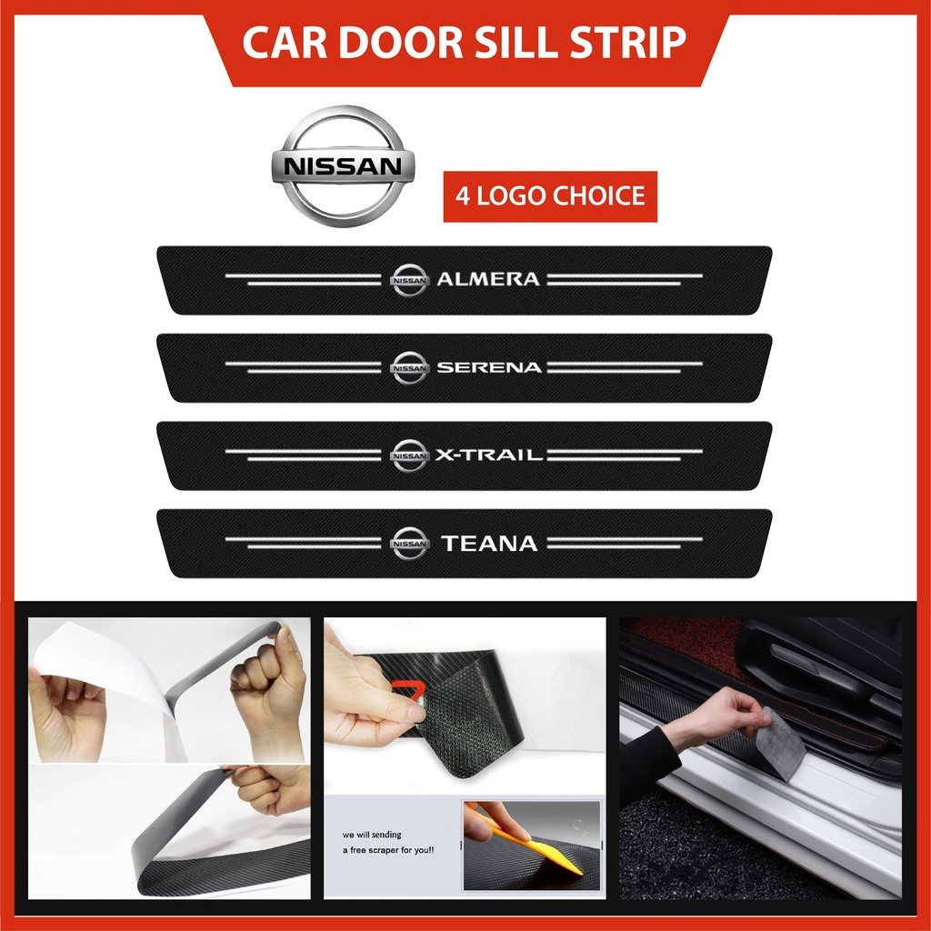 Nissan โลโก้รถประตู Step Sill สติกเกอร์ Anti Scratch จัดแต่งทรงผม ...
