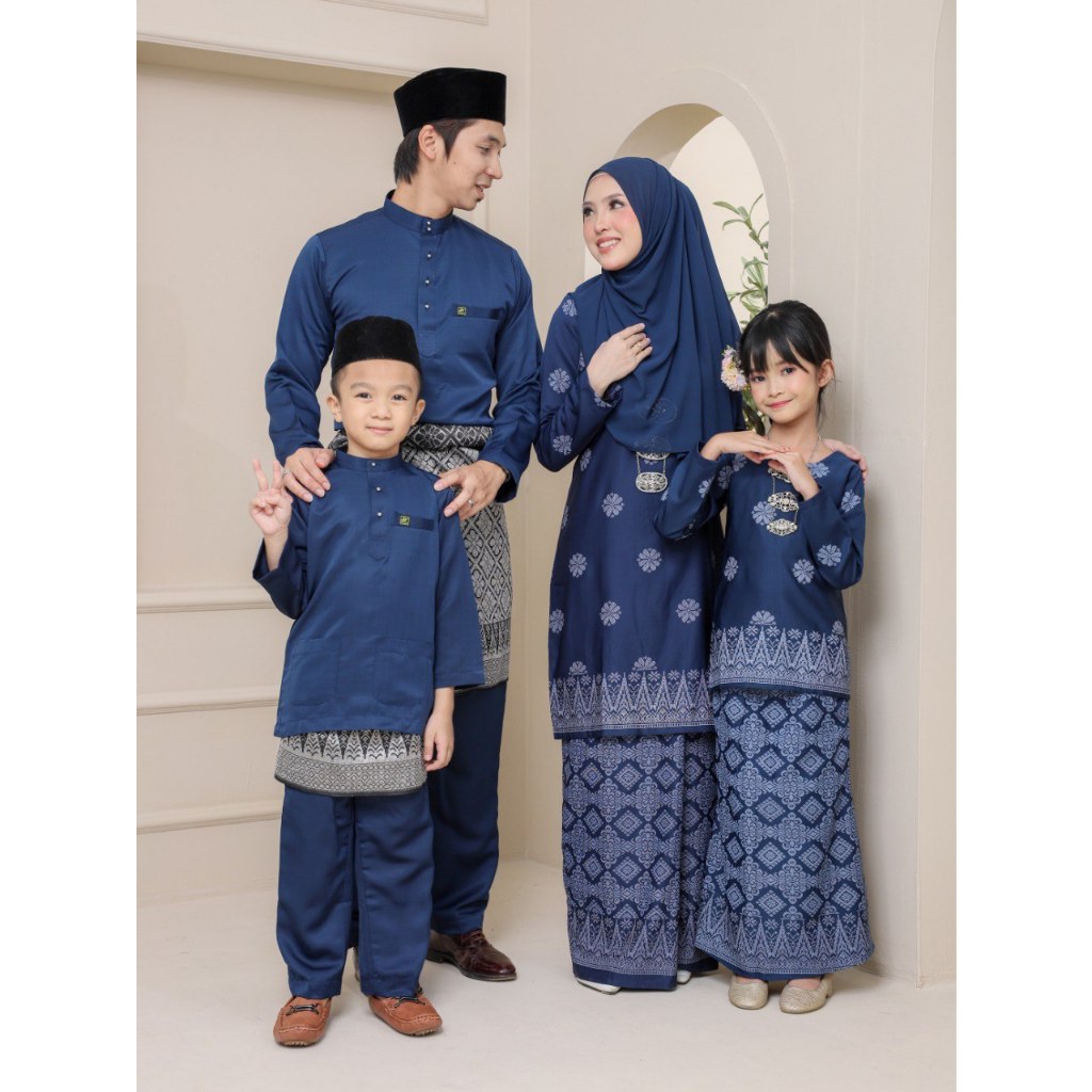 ชุดครอบครัว RAYA SONGKET ดอกไม ้ หว ่ าน สีกรมท ่ า | Shopee Thailand