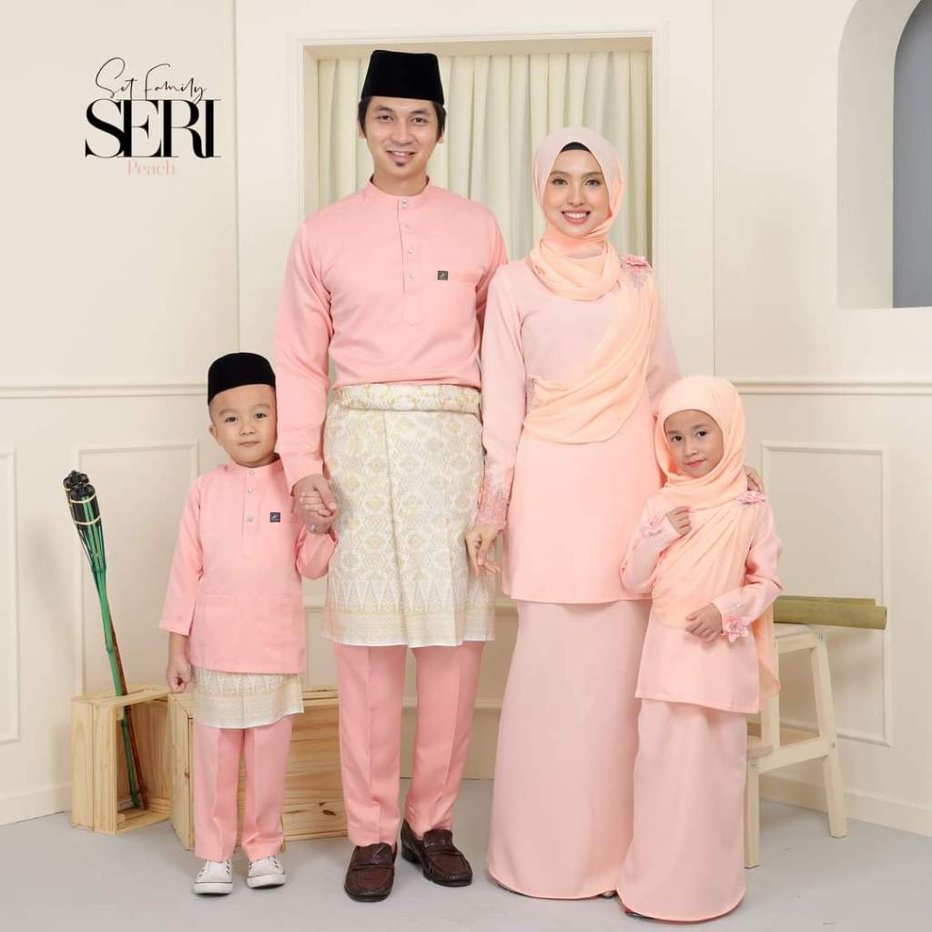 Set Family Kurung Modern Series Peach Color Sedondon Family Set Baju ...