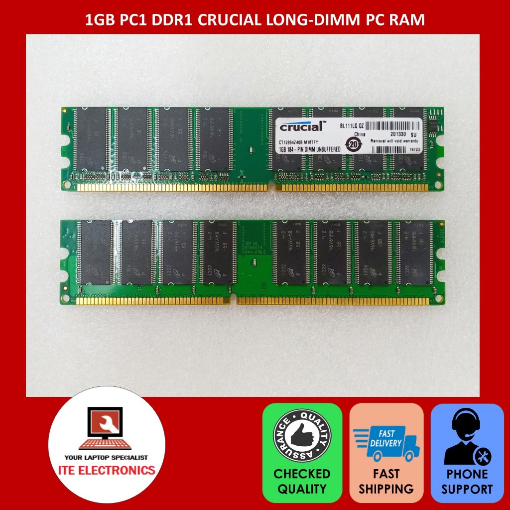 Crucial 1GB PC1 DDR1 RAM PC ONG-DIMM | Shopee Thailand