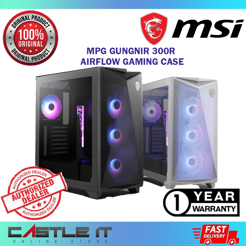 Msi MPG GUNGNIR 300R AIRFLOW EATX / ATX / MATX Full Tower PC Cases ...