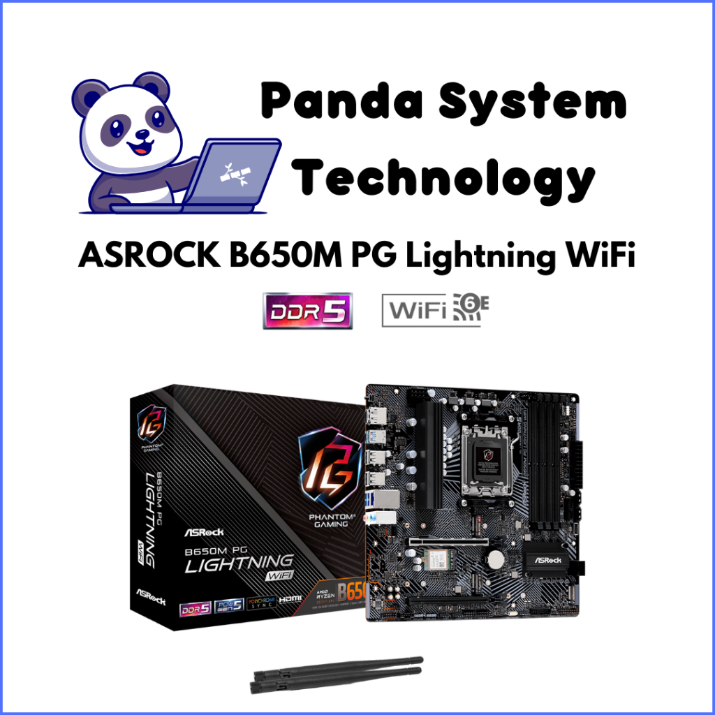 Asrock B650M PG Lightning WiFi D5 เมนบอร์ด Micro ATX | Shopee Thailand