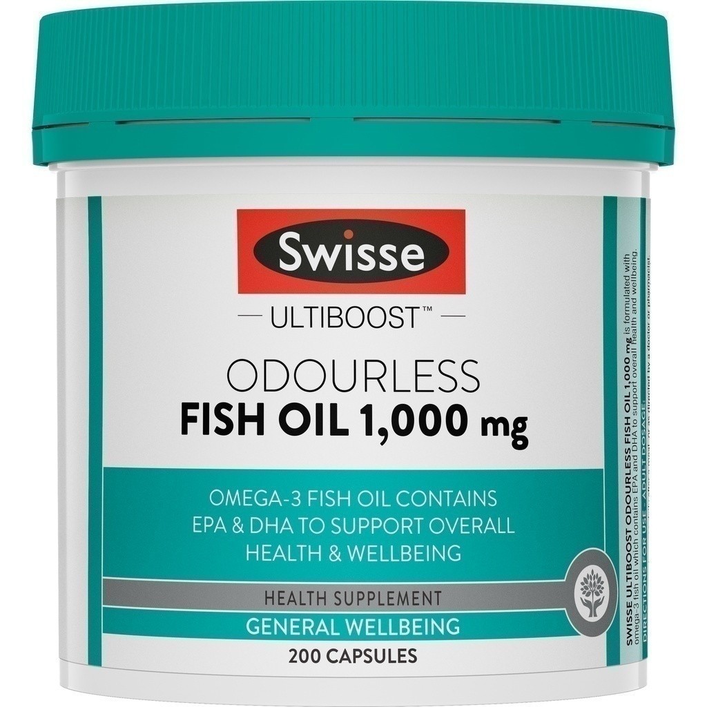 Swisse Ultiboost Odorless Fish Oil 1000mg 200 Caps (Exp: Jan 2026 ...