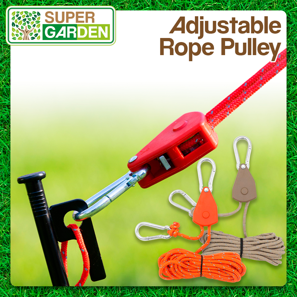 ปรับเชือกรอก 4 มม.x 4M เต็นท์ Pully Canopy เชือก Camping กลางแจ้ง ...
