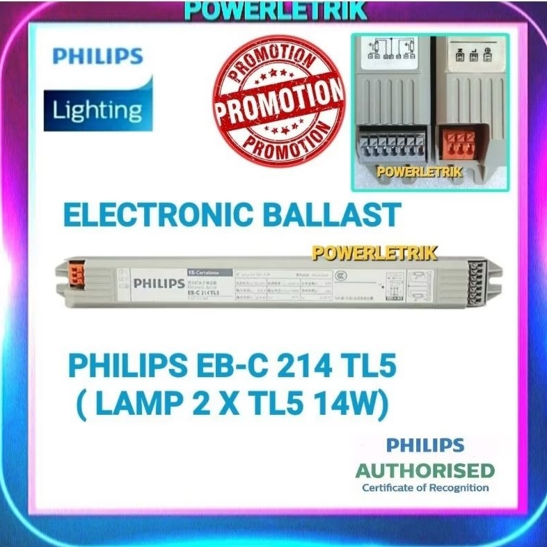 Philips EB-C 214 TL5 ELECTRONIC BALLAST ใช้หลอดฟลูออเรสเซนต์ T5 14W ...
