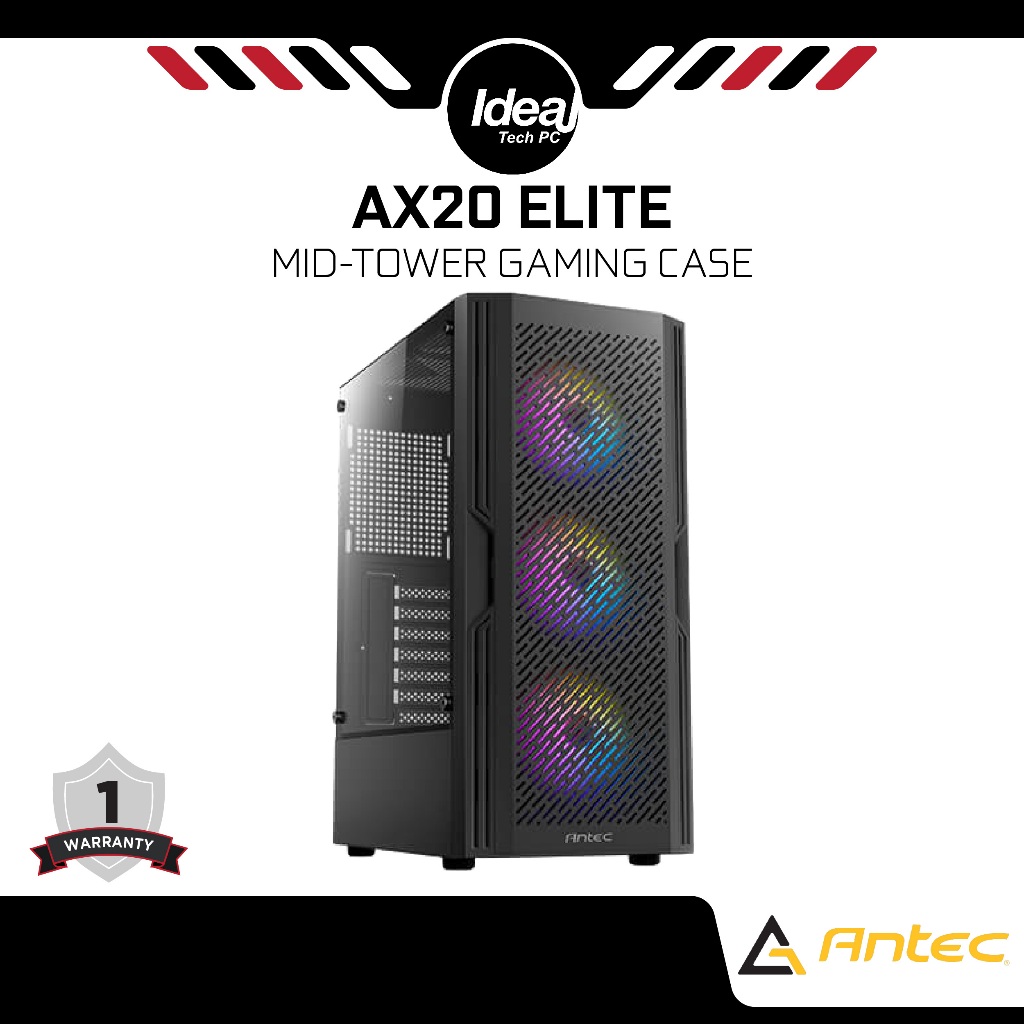 Antec AX20 ELITE PRE-INSTALLED 4X ARGB FIXED รุ่นพัดลม HIGH-AIRFLOW ...