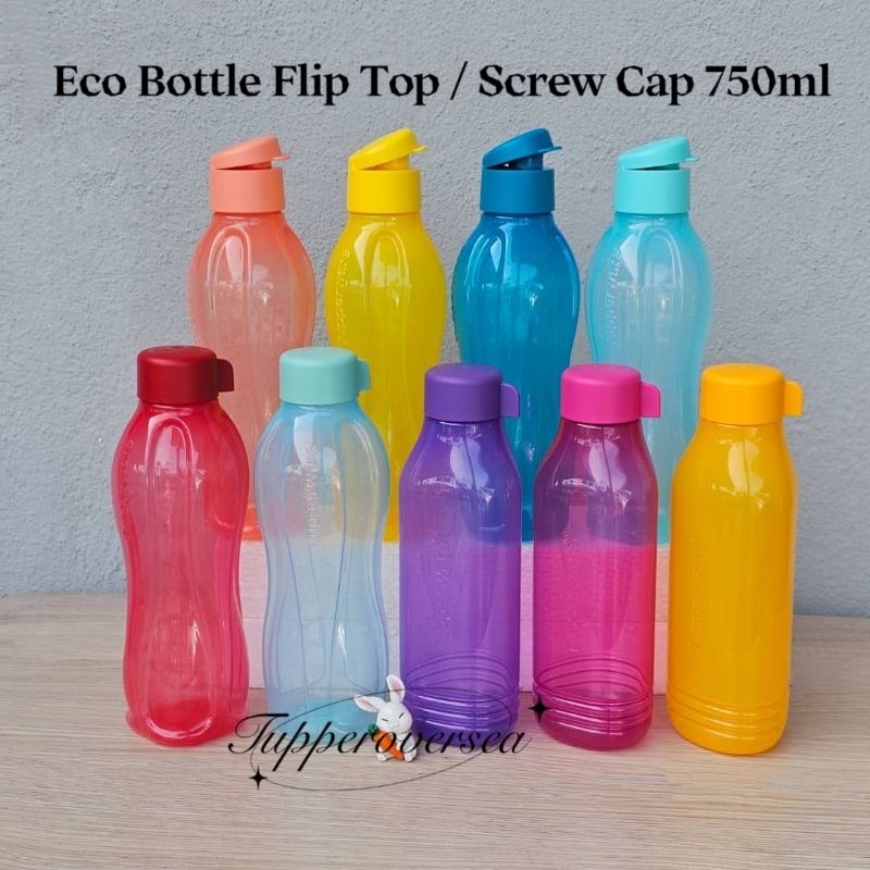 Tupperware Eco Bottle Fliptop 750ml / Groovy Eco Bottle Screw Cap 750ml ...