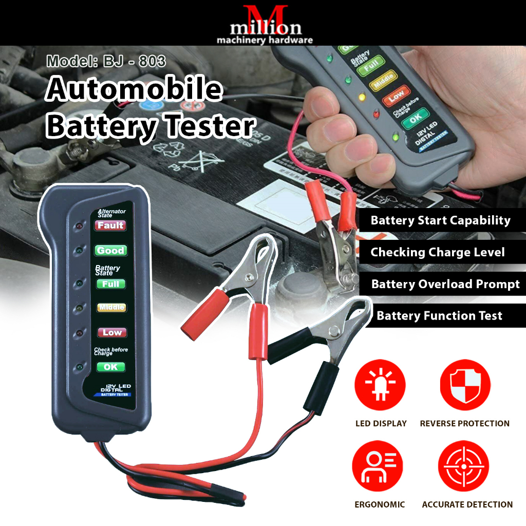 12v รถแบตเตอรี่เครื่องกําเนิดไฟฟ้าเครื่องทดสอบแบตเตอรี่รถยนต์ที่ถูกต้อง ...