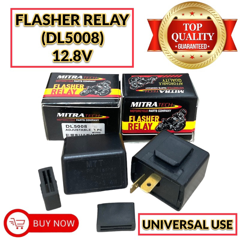 Universal FLASHER RELAY 2 PIN (DL5008) 12.8V ADJUSTABLE MITRA TECH ...