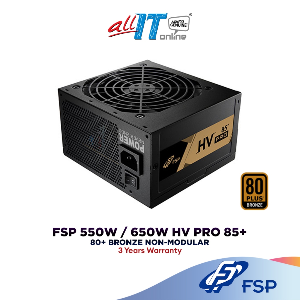Fsp HV PRO 85 PLUS (550W/650W) 80 PLUS แหล่งจ่ายไฟสีบรอนซ์ PSU | Shopee ...