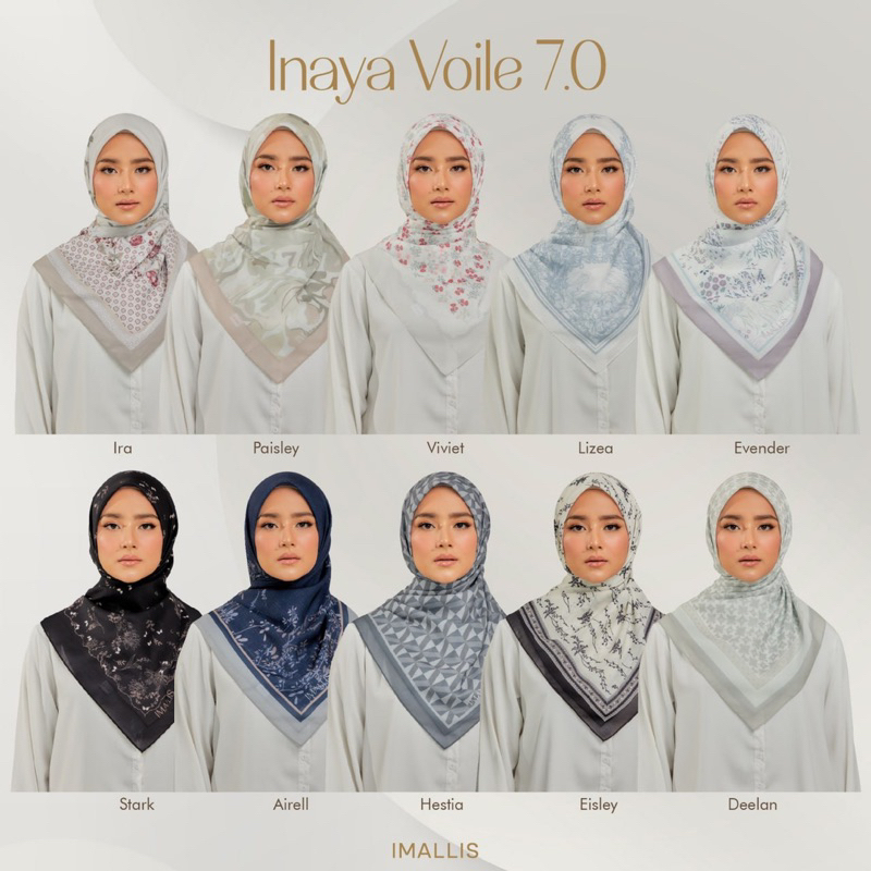 ใหม่ IMALLIS Tudung Bawal Inaya Voile 7 | Shopee Thailand