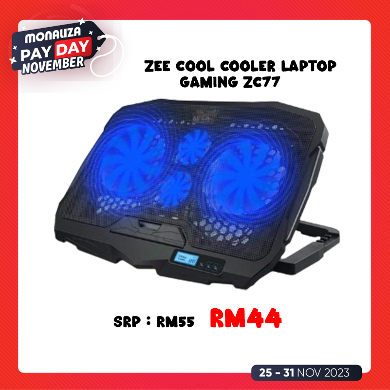 Zee Cool ZC-77 พัดลมระบายความร้อน 2 พอร์ต USB ปรับได้ สําหรับแล็ปท็อป ...