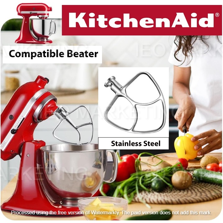 Kitchenaid เครื่องตีแป้งสเตนเลส แบบแบน 4.8 ลิตร 4.5 5QT 5KSM125 5KSM150 ...