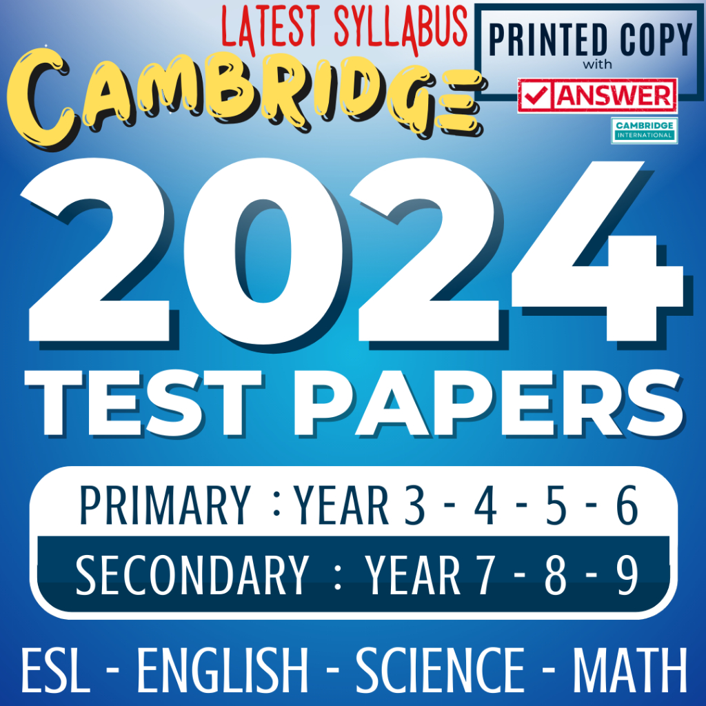 Printed T7 2024 ใหม่ แคมบริดจ์ ลายตารางหมากรุก คําตอบวิทยาศาสตร์ภาษาอังกฤษ ESL ปี 3 ปี 4 ปี 5 ปี ...