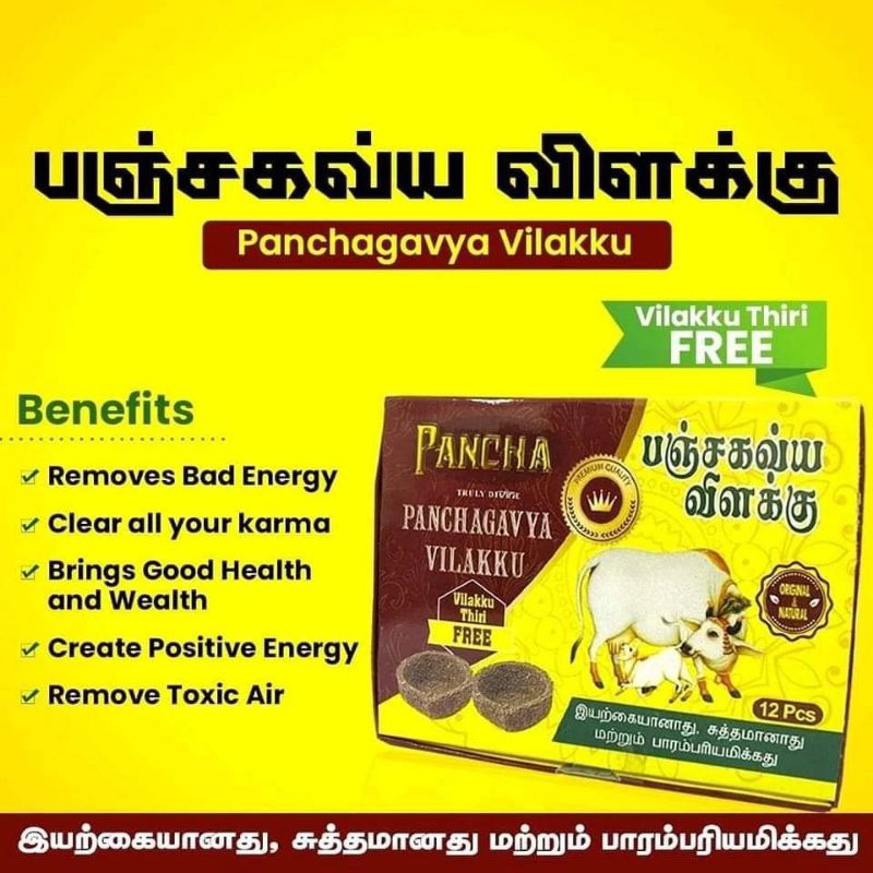 12 IN 1 Pancha Panchagavya Vilakku+ฟรี Vilakku Thiri (คุณภาพระดับพรี ...