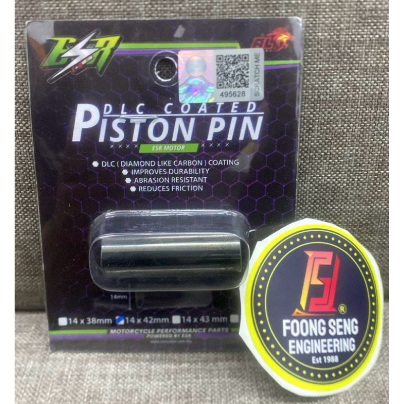 ESR MOTOR PISTON PIN 14mm DLC (DIAMOND LIKE CARBON) 36M 38MM 42MM 42 ...