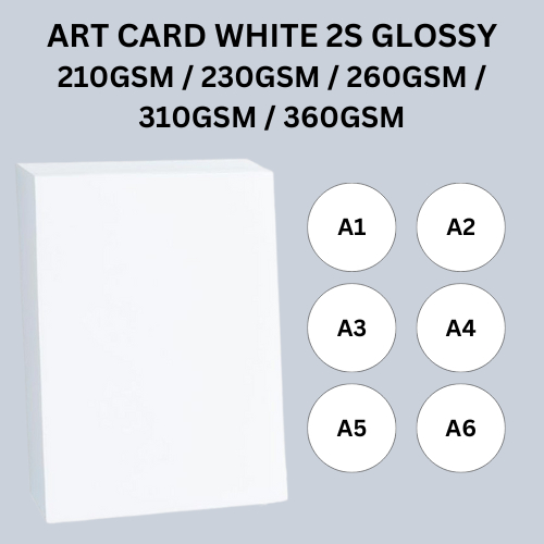 A1 A2 A3 A4 A5 A6 ART CARD สีขาว 2S GLOSSY 210G / 230G / 260G / 310G / 360G | Shopee Thailand