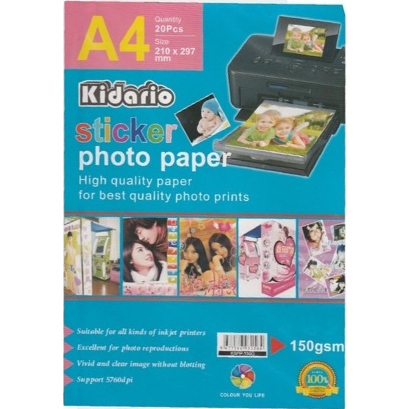 Kidario A4 สติ๊กเกอร์ GLOSSY PAPER | Shopee Thailand