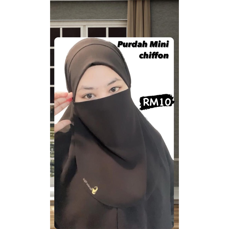 Purdah mini chiffon 2.0 (แรงบันดาลใจจาก Neelofa) | Shopee Thailand