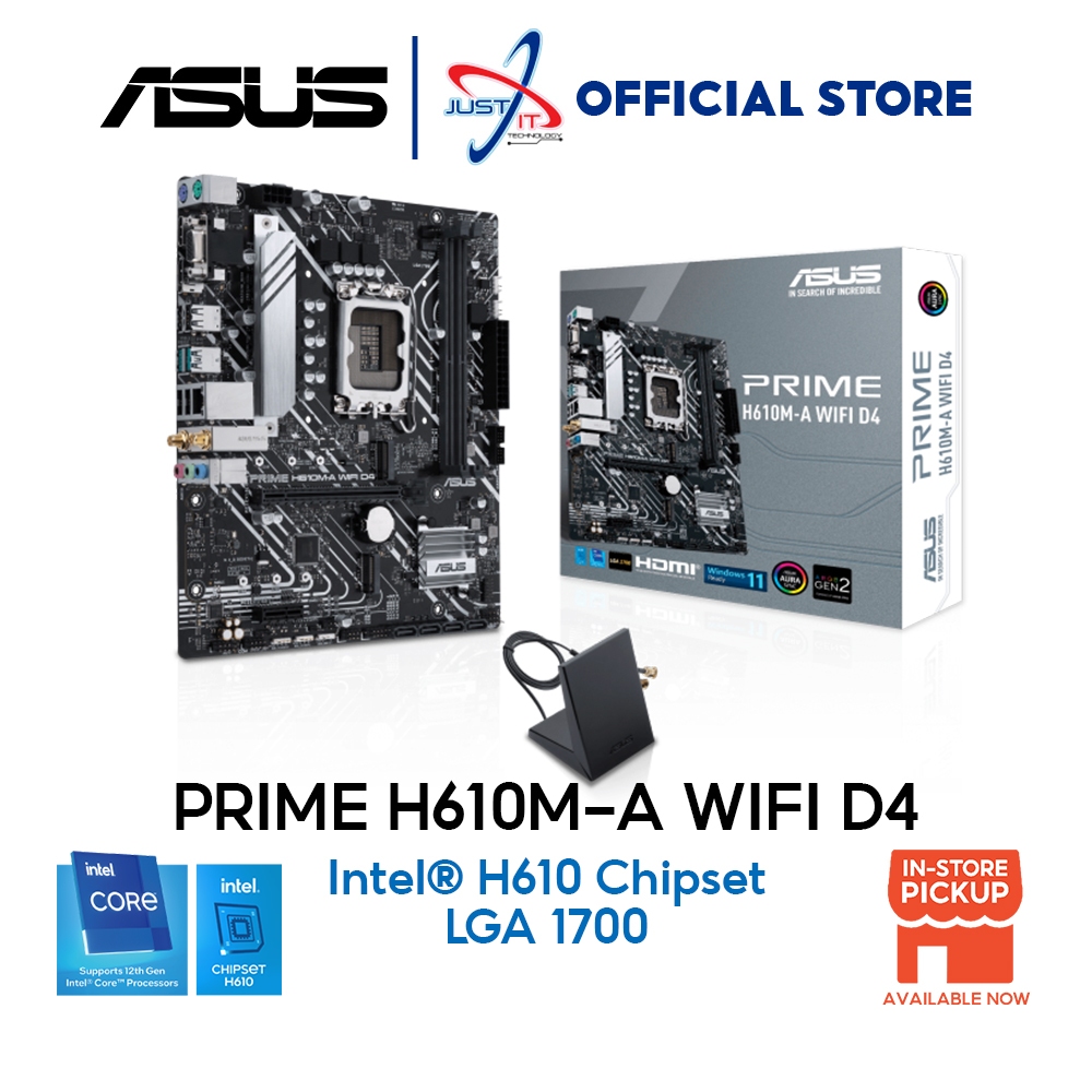 Asus PRIME H610M-A WIFI DDR4 / D4 MOTHERBOARD COMBO INTEL G7400 / I3-12100 / 13100F / 14100 / I5 ...