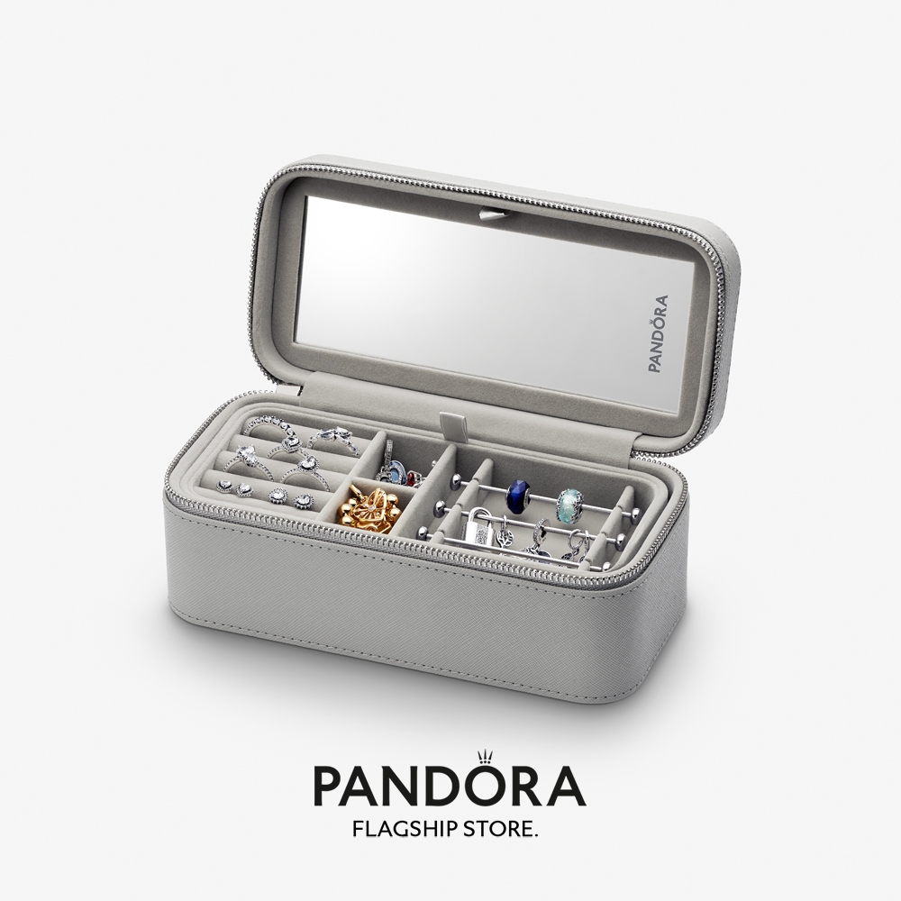กล ่ องเดินทางเครื ่ องประดับ Pandora Grey | Shopee Thailand