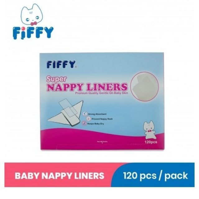 Fiffy SUPER NAPPY LINERS (120 ชิ้น) | Shopee Thailand