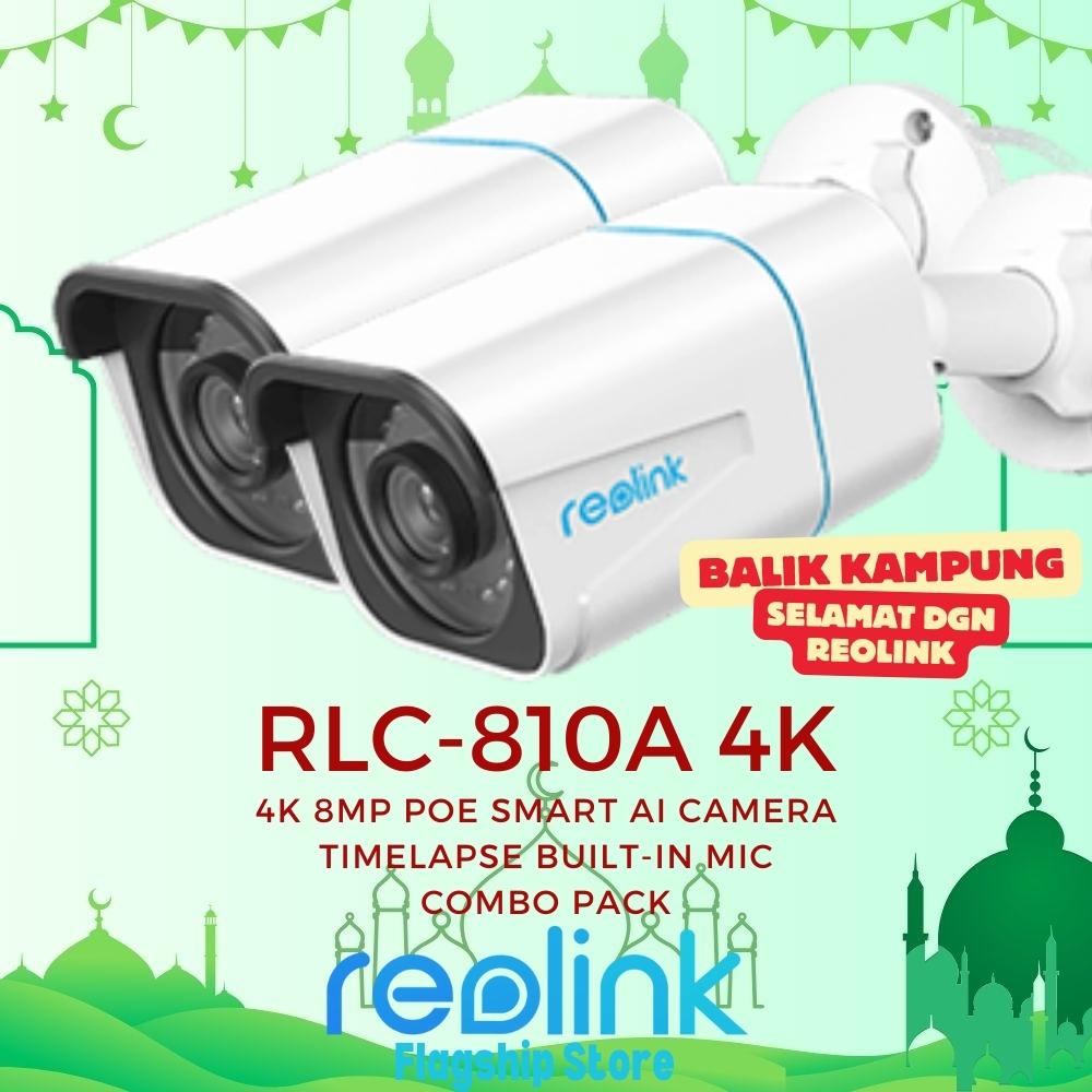 Reolink RLC-810A (2 PACK) กล้องรักษาความปลอดภัย 4K PoE การตรวจจับมนุษย์ ...