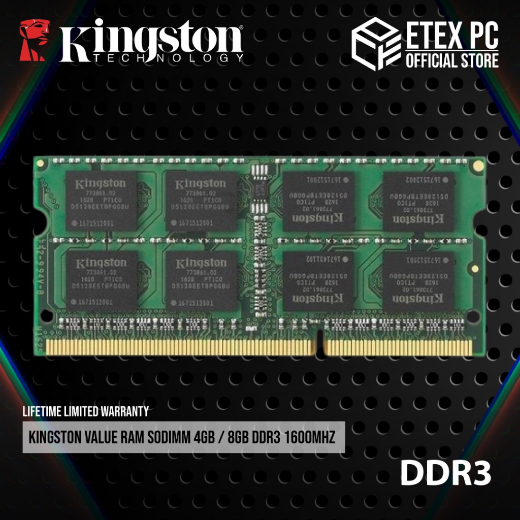 Kingston Value Ram Sodimm 4GB / 8GB DDR3 1600MHZ หน่วยความจํา Ram (แล็ป ...