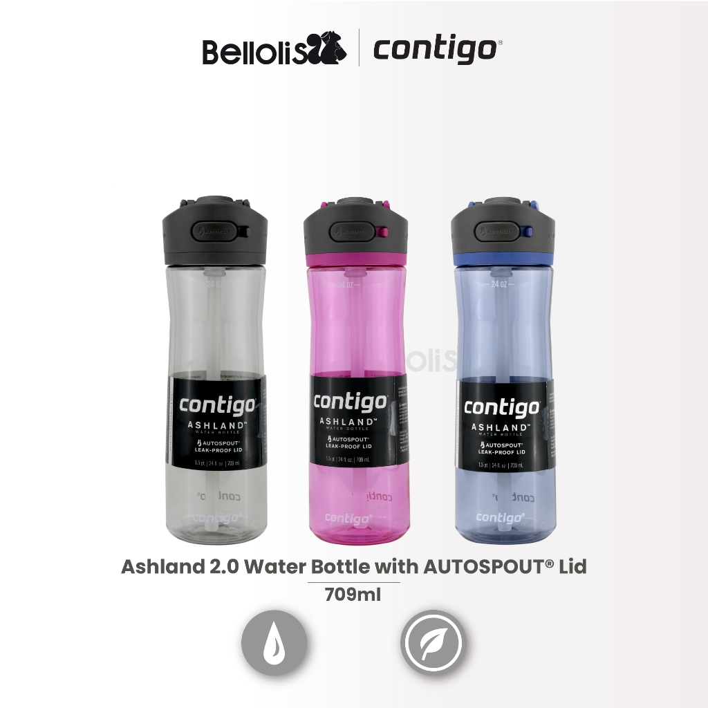 CONTIGO Ashland Autospout Water Bottle 2.0 Press to Refresh Series 24oz ...
