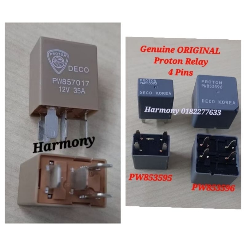 Proton POWER RELAY FAN RELAY, P/No. Pw853595 Pw853596 Pw857017 (4 Pins ...