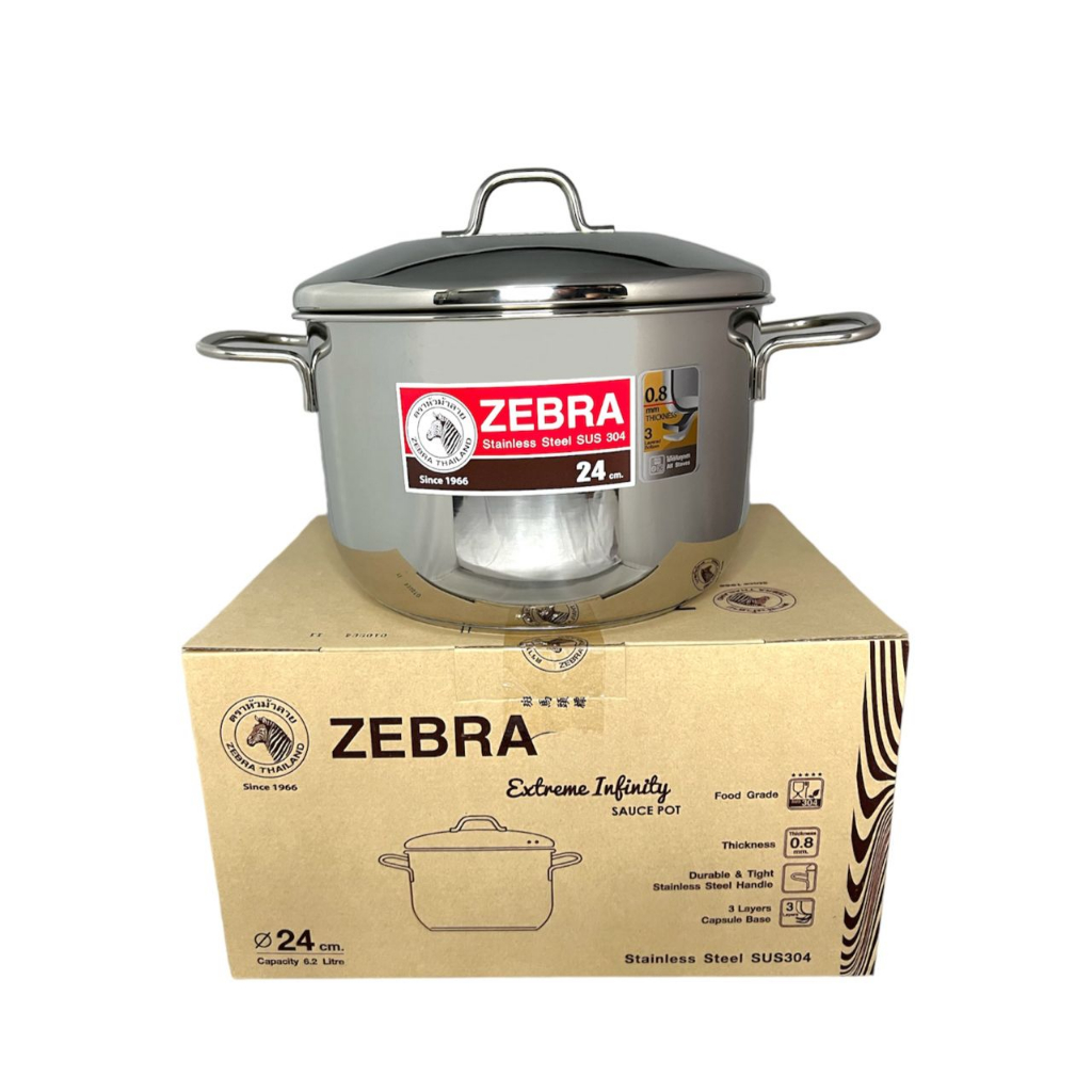 Zebra SUS304 EXTREME INFINITY หม้อซอสสเตนเลส 20 22 24 (ซม.) | Shopee ...