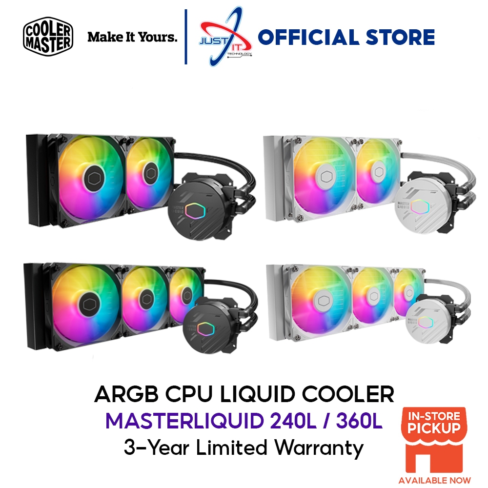Cooler MASTER MASTERLIQUID 240L CORE / 360L CORE ARGB CPU WATER LIQUID ...