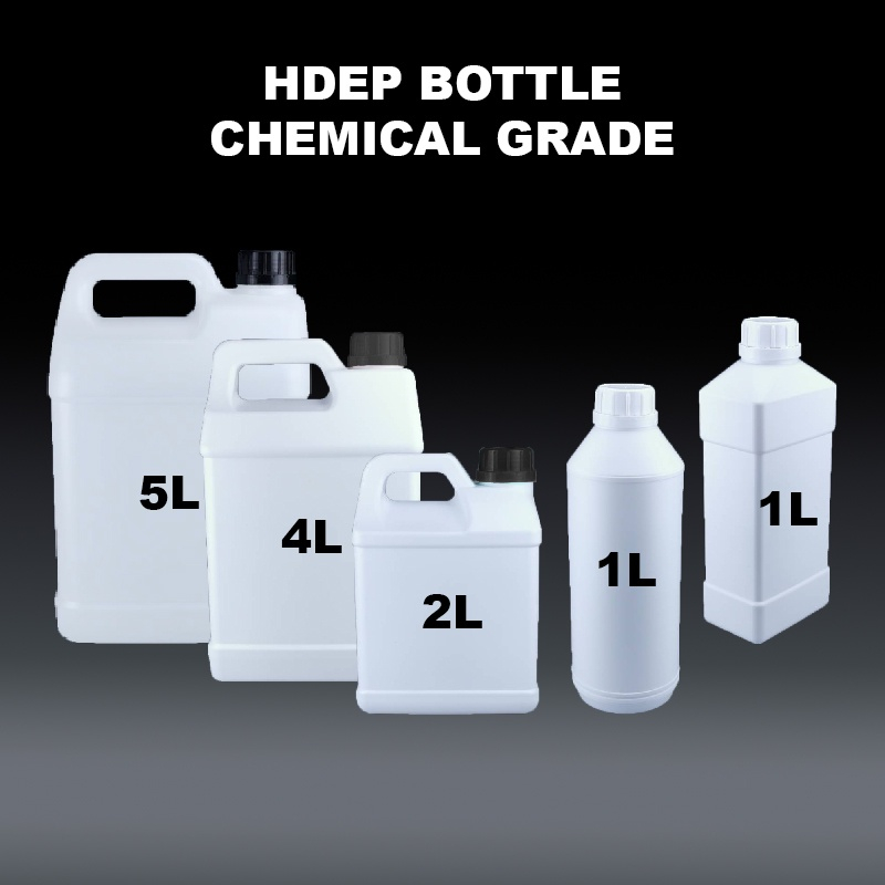 ขวดพลาสติกเคมี HDPE พร้อมหมวก ขวดอุตสาหกรรม ขวดเปล่า Heavy Duty Semi Transparent ( 1L / 2L / 4L ...