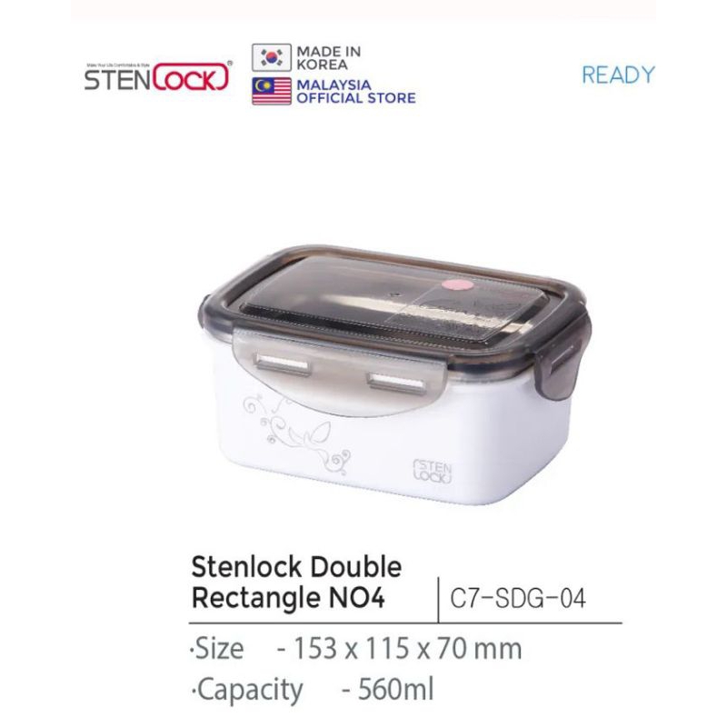 Stenlock Double สี่เหลี่ยมผืนผ้า NO4 - 560ML | Shopee Thailand