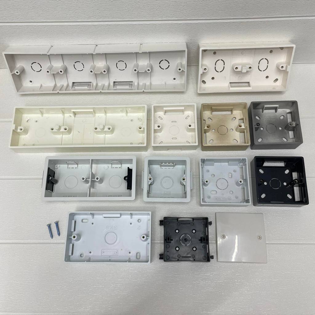 Pvc 3X3 surface NUT SWITCH box (ทองสีดําสีเทาสีขาว) ฝาครอบปลั๊กไฟฟ้า ...