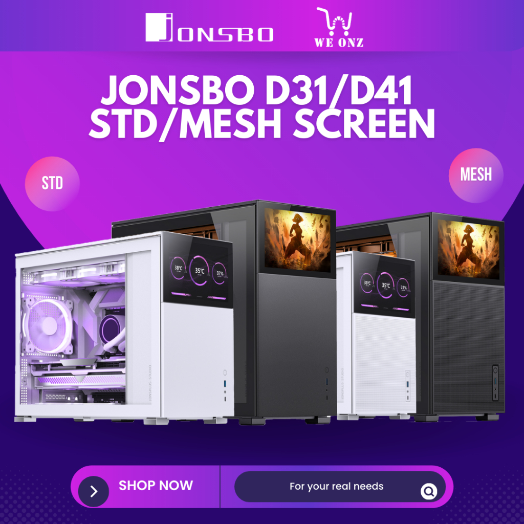 [White & Black] Jonsbo D31 & D41 Standard Mesh With Screen - MATX ATX PC Case | Shopee Thailand