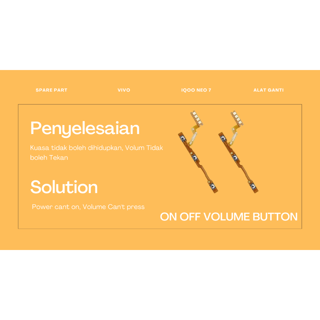 อะไหล่สายเคเบิลปุ่มกดเปิดปิด พร้อมปุ่มปรับระดับเสียง สําหรับ VIVO IQOO ...