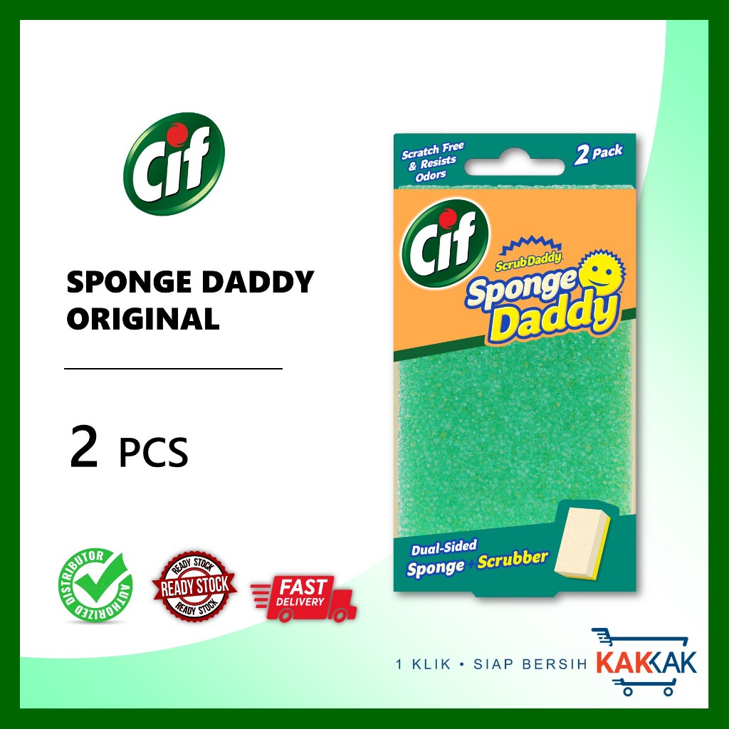 Cif Sponge Daddy Scrubber ฟองน้ําครัว 2 ชิ้น | Shopee Thailand