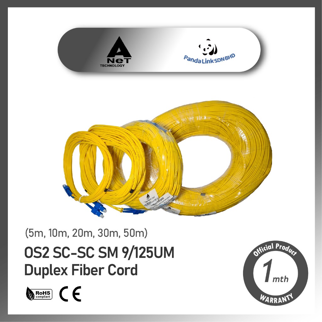 Anet OS2 SC-SC SM 9/125UM สายไฟเบอร์ดูเพล็กซ์ (5m, 10m, 20m, 30m, 50m) | Shopee Thailand