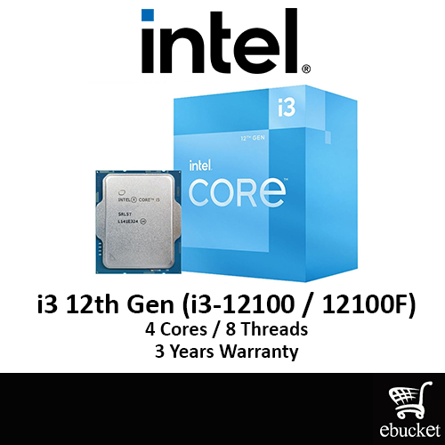 Intel I3-12100F / I3-12100 4.3GHZ 12MB CACHE LGA1700 โปรเซสเซอร ์ ...