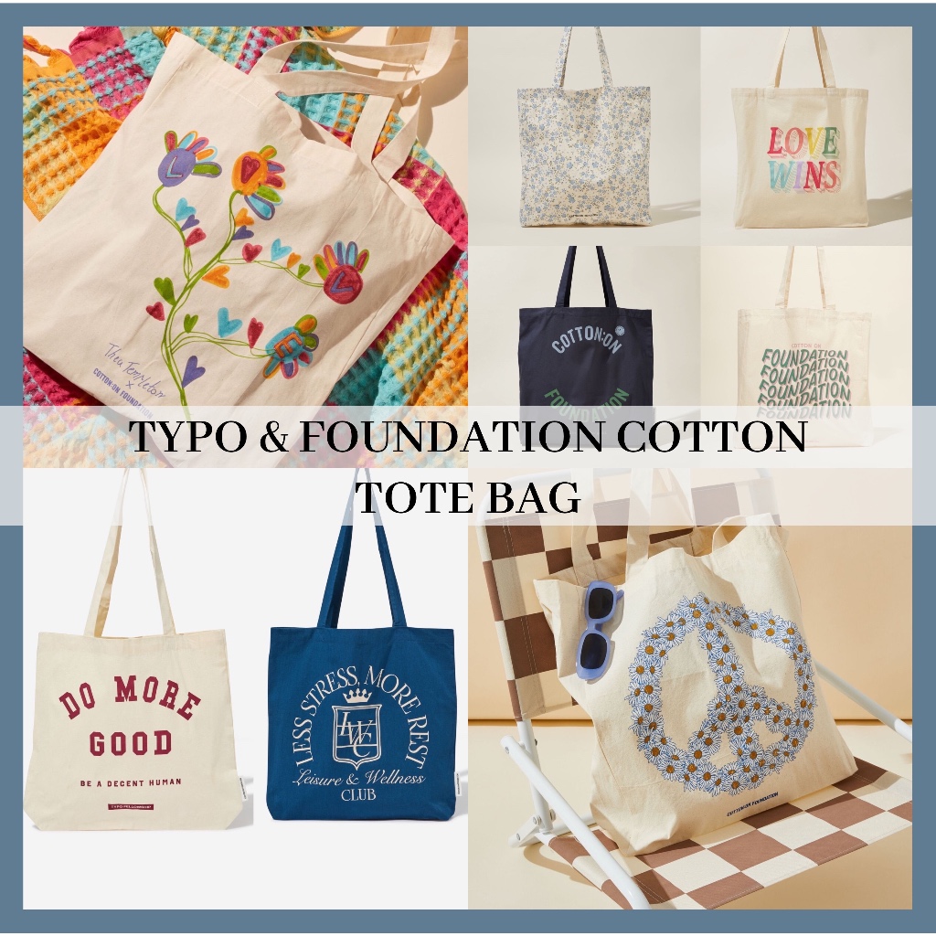 Typo x Barbie / Foundation Cotton Adults & Kids Organic Tote Bag ...