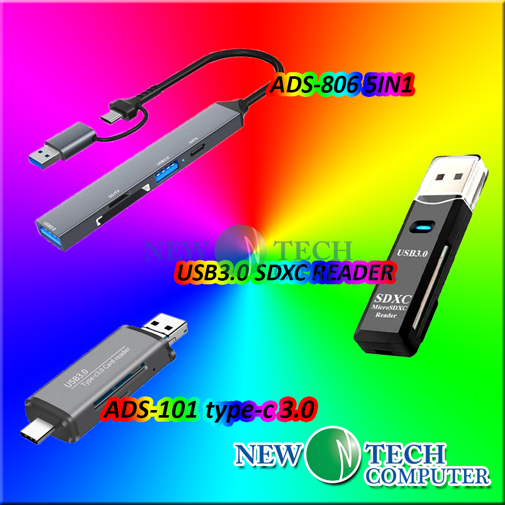 Ads-101 ADS-806 5 in 1 USB Type-C Type-A USB 3.0 Tto พอร์ต USB SD/TF อะ ...