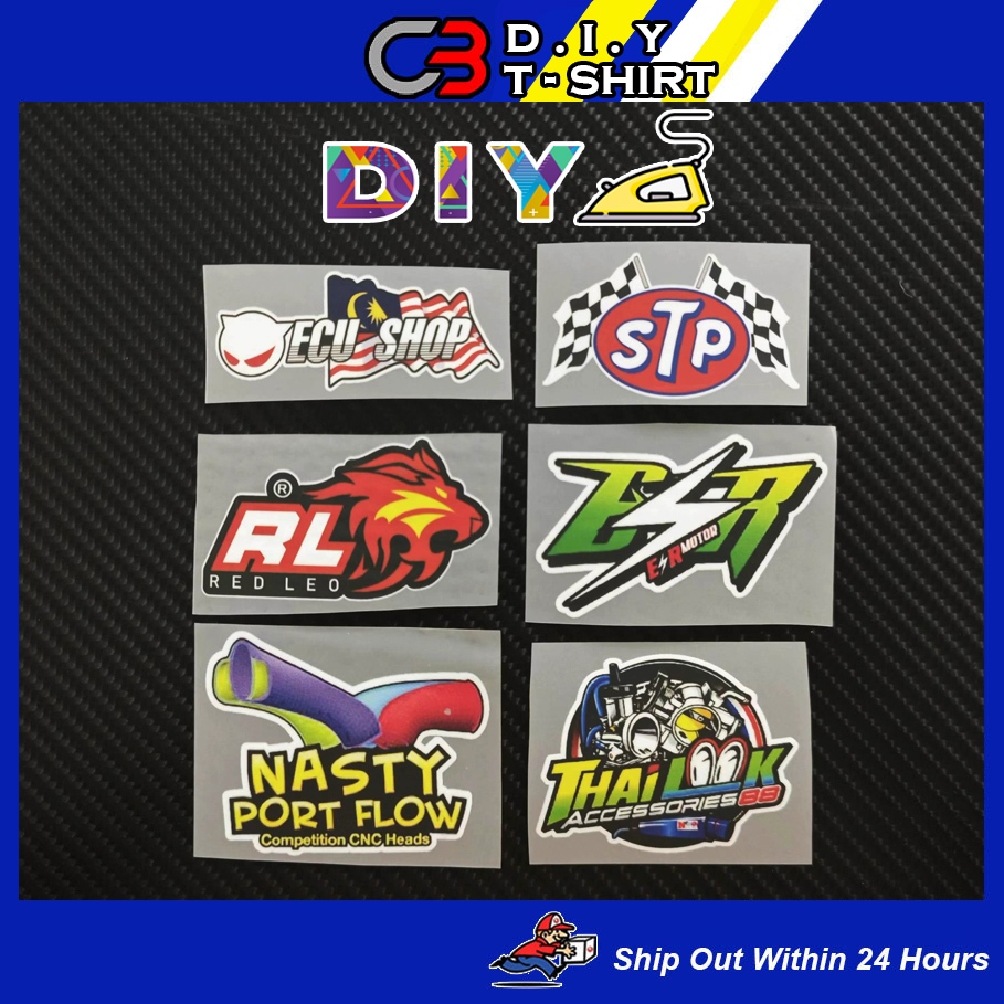 Diy STIKER BAJU THAI LOOK ECU SHOP STP ESR RL NASTY IRON ON / BT24 ...